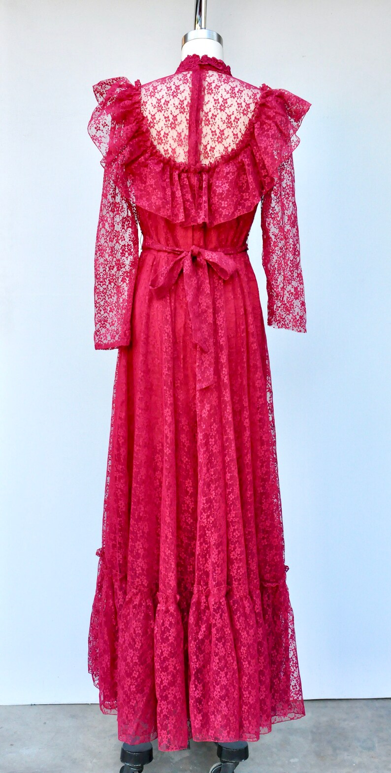 Vintage Lace Victorian Dress Ruffled Lace Dress 70s Maxi - Etsy