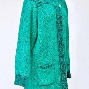 Vintage 80s Terry Cloth Green Duster Long Cardigan Duster Coat - Dark ...