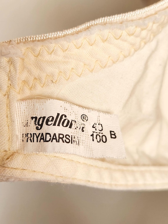 50s BULLET Bra by Angel Form - Ivory Pointed Bra Stit… - Gem