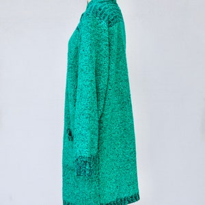80s Terry Cloth Green Duster Long Cardigan Duster Coat Dark Emerald ...
