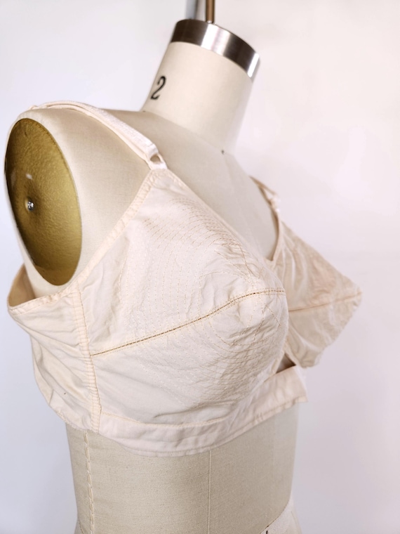 50s BULLET Bra by Angel Form - Ivory Pointed Bra Stit… - Gem