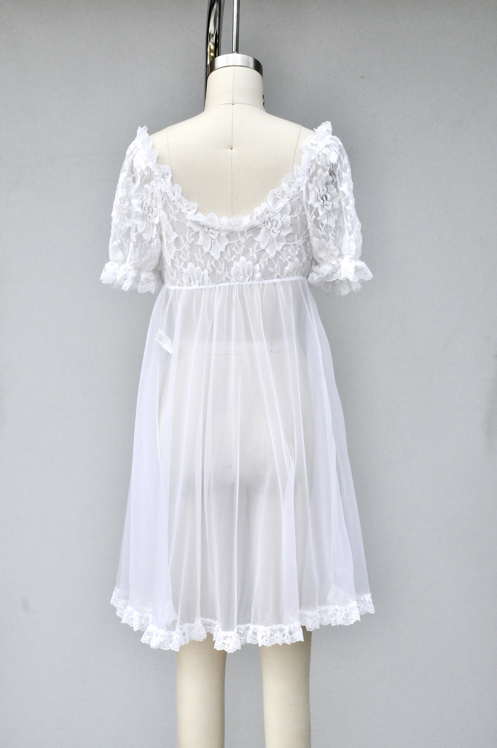 60s Set Sheer Mini Baby Doll Nightgown Bed Dress Bed Jacket - Etsy Norway