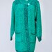 Vintage 80s Terry Cloth Green Duster Long Cardigan Duster Coat - Dark ...