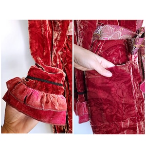 Vintage Velvet Silk Robe Duster Layering - Romantic Duster Robe - Long ...