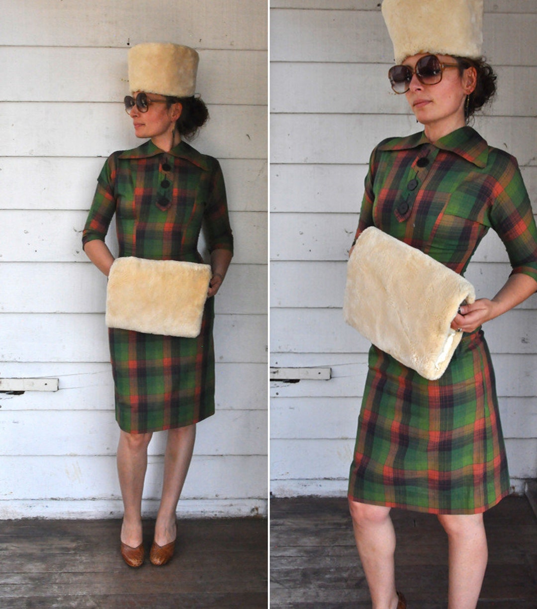 Vintage LARGE Hand Fur Muff - Ivory Rabbit Fur MUFF - Genuine Fur Muff ...