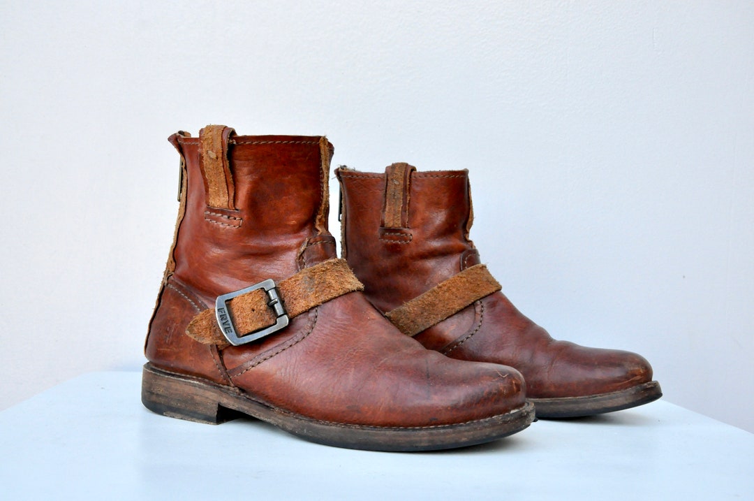 Frye Ankle Boots - Belted Boots - Campus Boots - Boho Hippie Gypsy ...