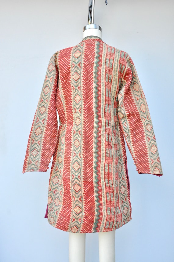 Vintage Indian Duster Coat - Quilted Cotton Duster - … - Gem