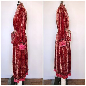 Vintage Velvet Silk Robe Duster Layering - Romantic Duster Robe - Long ...