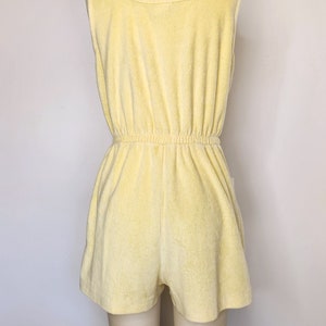 Vintage Terrycloth Mini Romper Jumpsuit Overall - Yellow Terry Cloth ...
