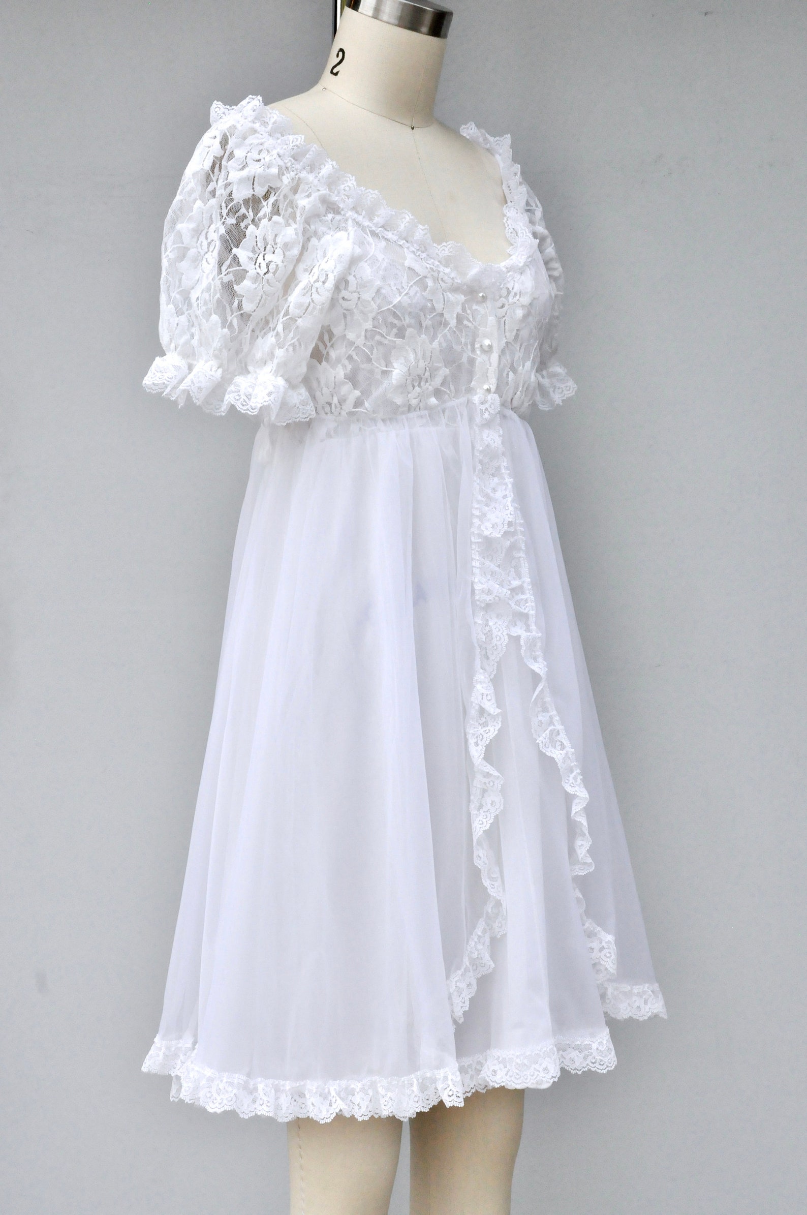 60s Set Sheer Mini Baby Doll Nightgown Bed Dress Bed Jacket - Etsy Norway