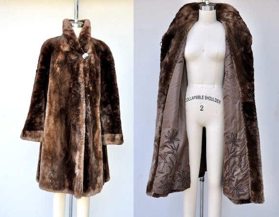 Vintage 40s 50s Mouton Coat - Italian Coat - Very Chunky Fur Vintage 40s 50s Mouton Coat - Italian Coat - Very Chunky Fur