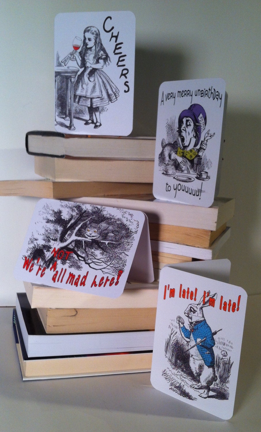 Alice in Wonderland, Set of Four Cards for Many Occasions - Etsy