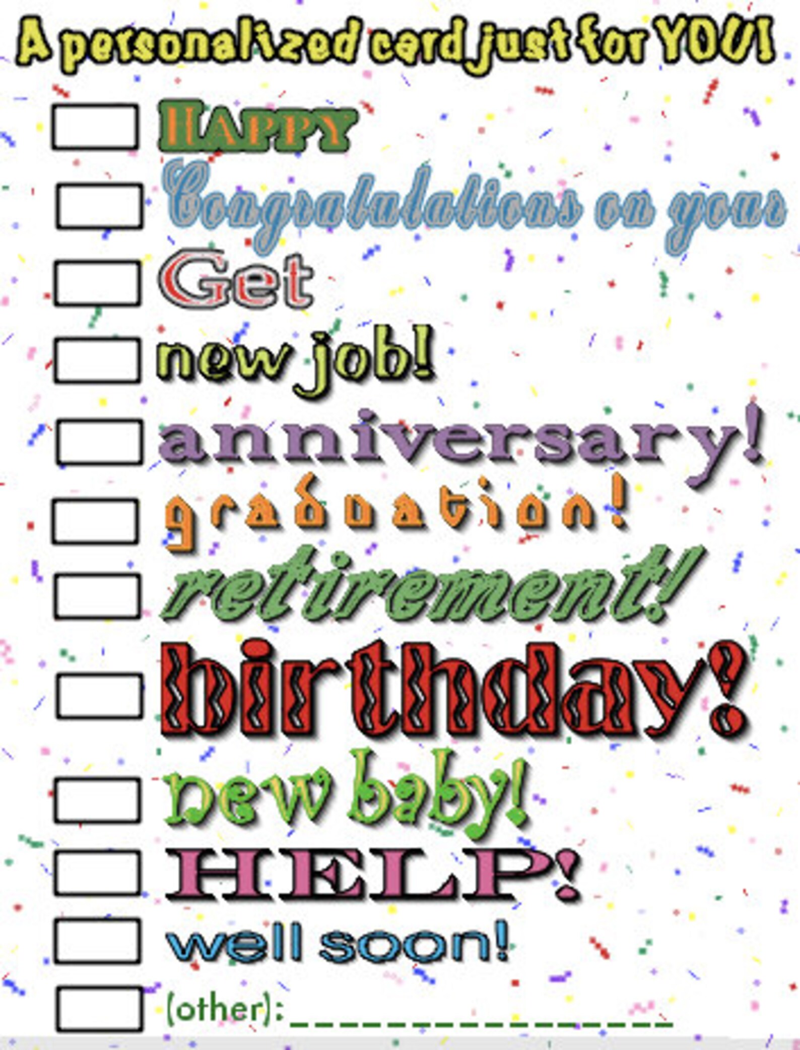 The Everything Card, for Any Occasion Whatsoever - Etsy