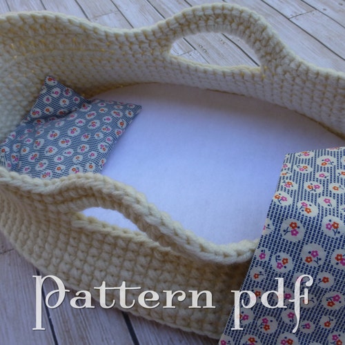 PDF Pattern Crocheted Doll Moses Basket | Etsy