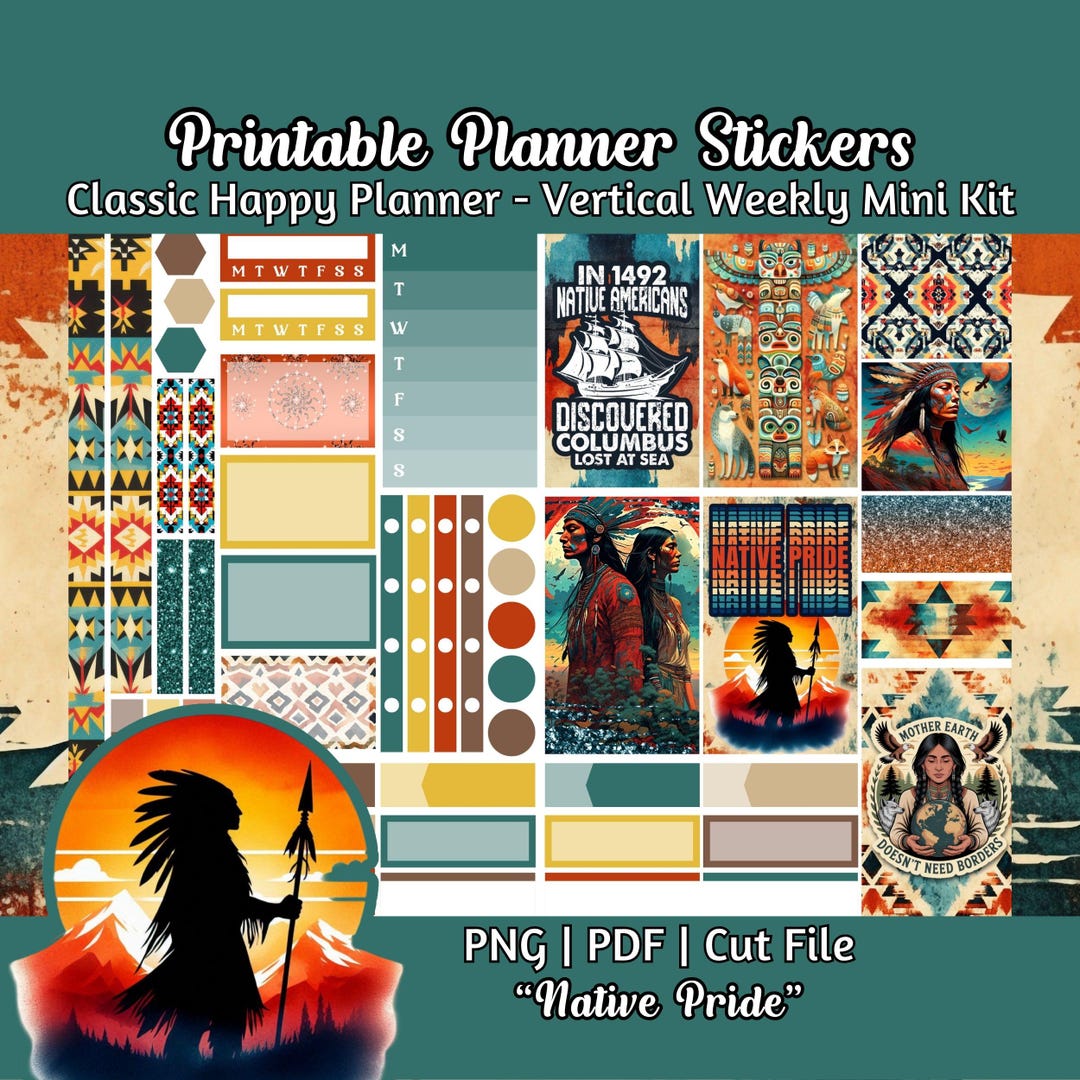Indigenous Peoples Day Printable Stickers for Happy Planner Classic ...