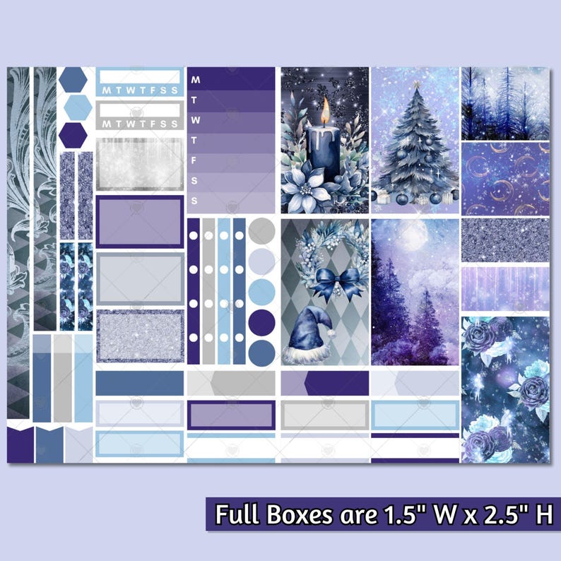 Christmas Planner Stickers – Navy Blue, Classic Happy Planner Printable ...