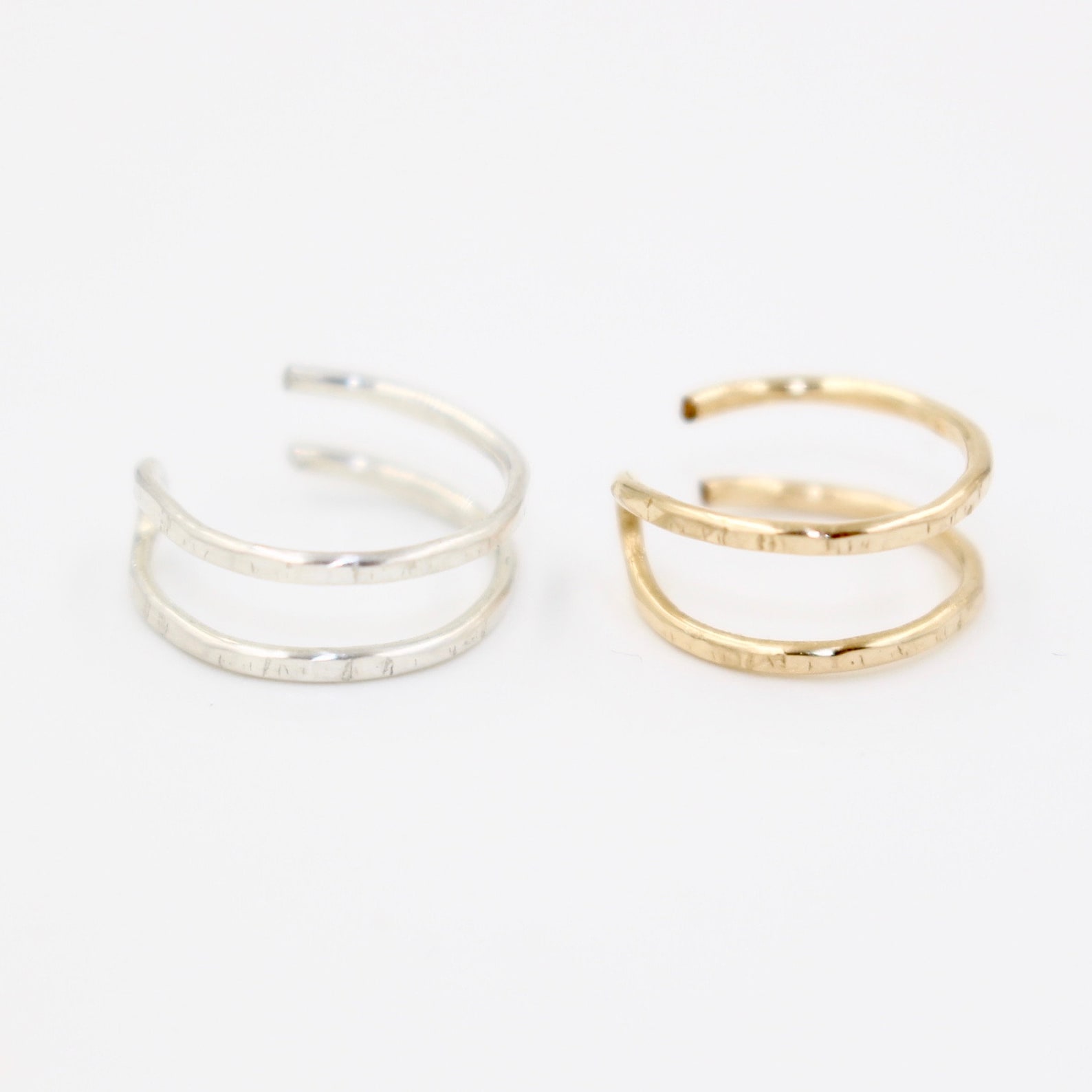 MIDNIGHT DOUBLE Ear Cuff // High Quality Double Ear Cuff - Hammered ...