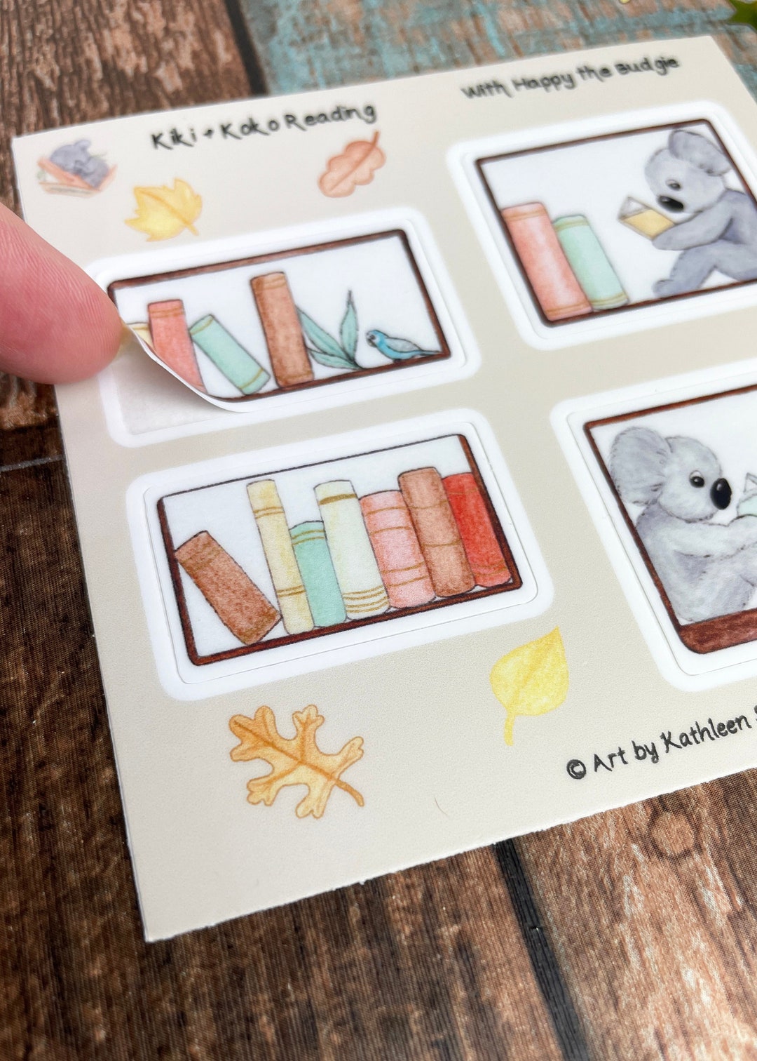 Sticker Sheet of Kiki & Koko the Cute Koalas Reading With - Etsy