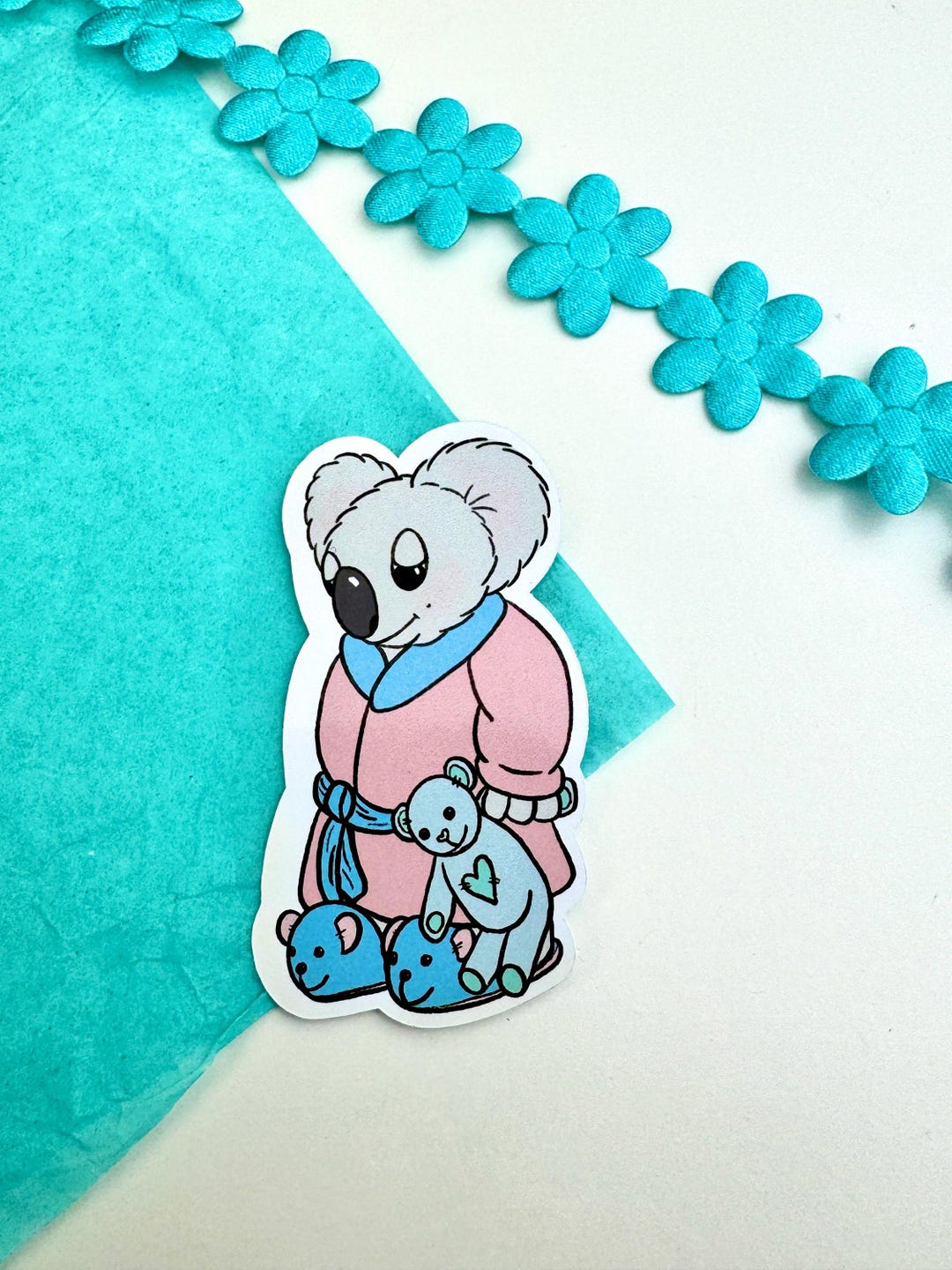Sleepy Koala Sticker: Baby Kai, Teddy Bear, Glossy Die-cut - Etsy