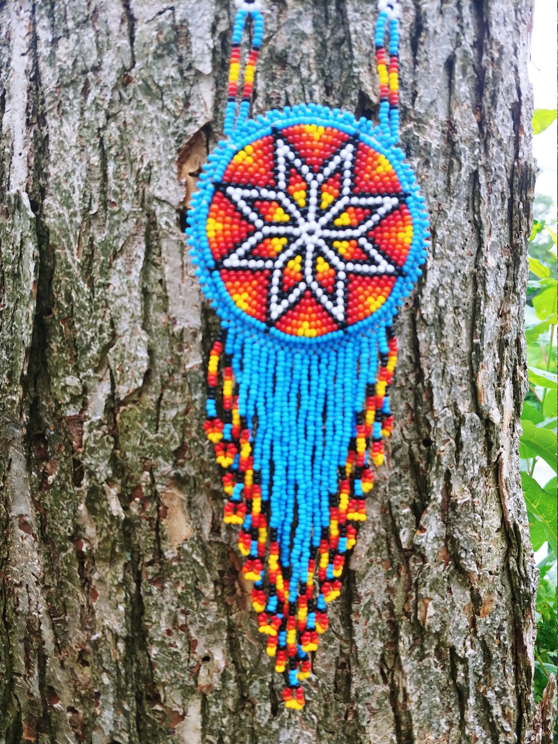 Native American Beadwork Morning Star Necklacebeaded Etsy