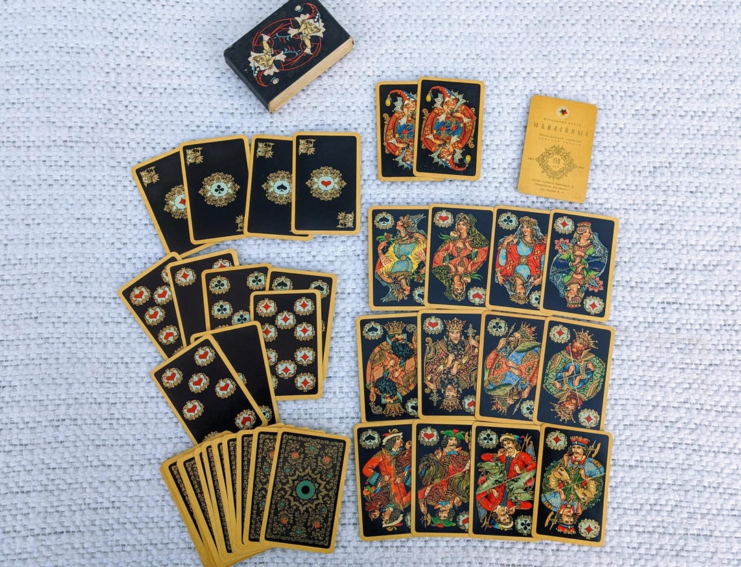 Vintage Russian Palekh 56 Playing Cards 150 Year Anniversary 1817-1967 ...