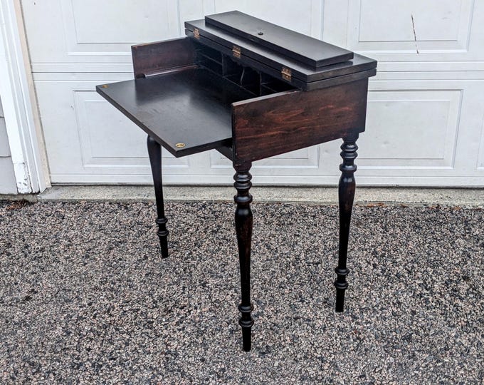 Antique Spinet Piano Writing Desk - Solid Wood Mahogany - Davis Birely ...