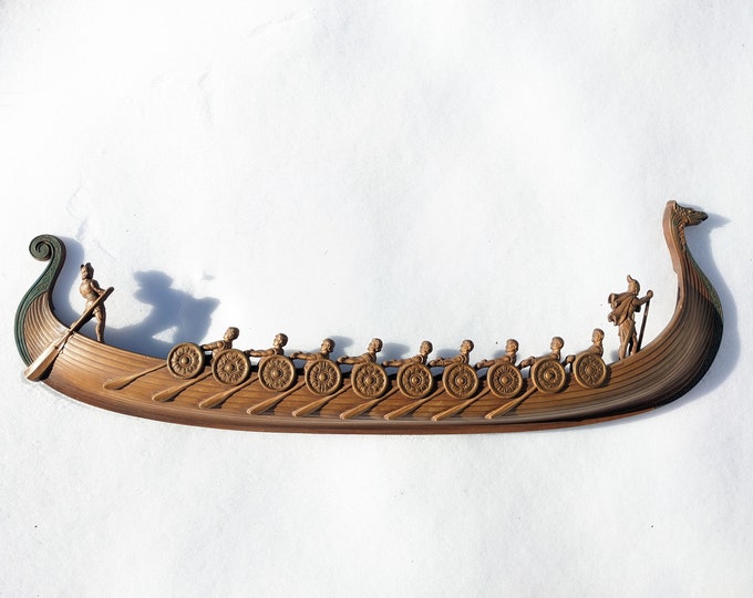 Vintage Syroco Norse Nordic Viking Ship Dragon Boat Longship Wall ...