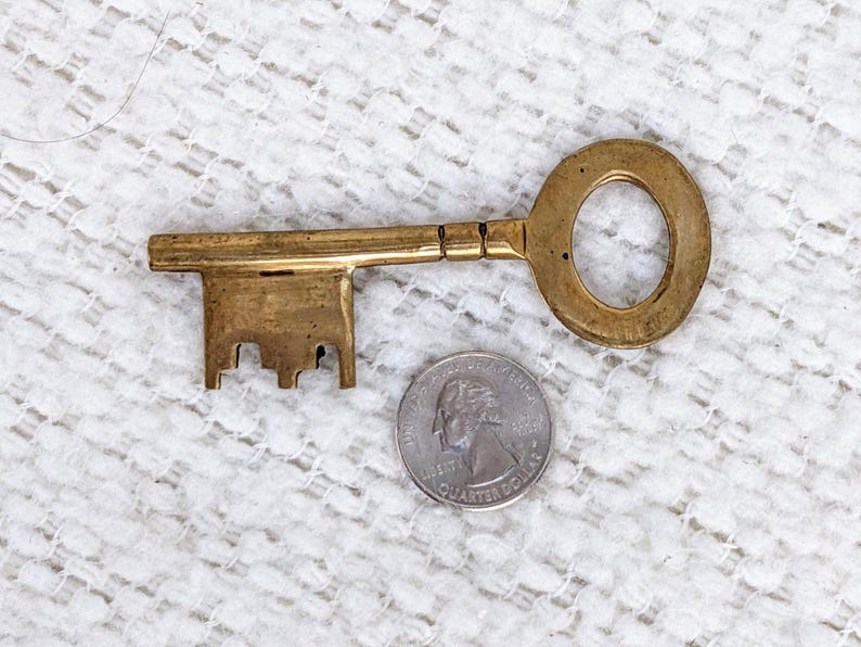 Set of 10 Large Brass Bit & Solid Barrel Skeleton Keys on Oversized ...