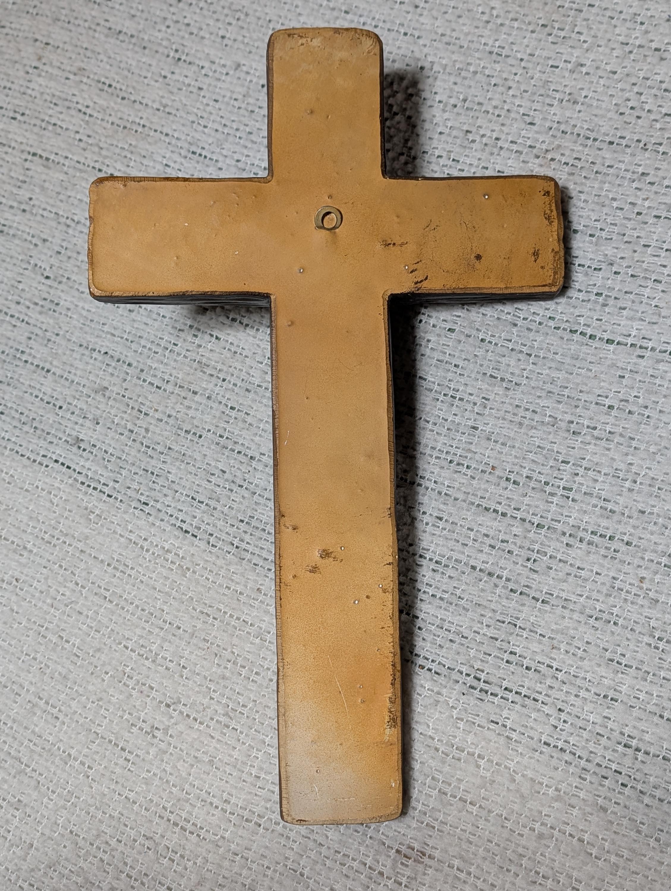 Vintage 1972 Jesus Christ Bust on Cross Crucifix Chalkware Wall Hanging ...