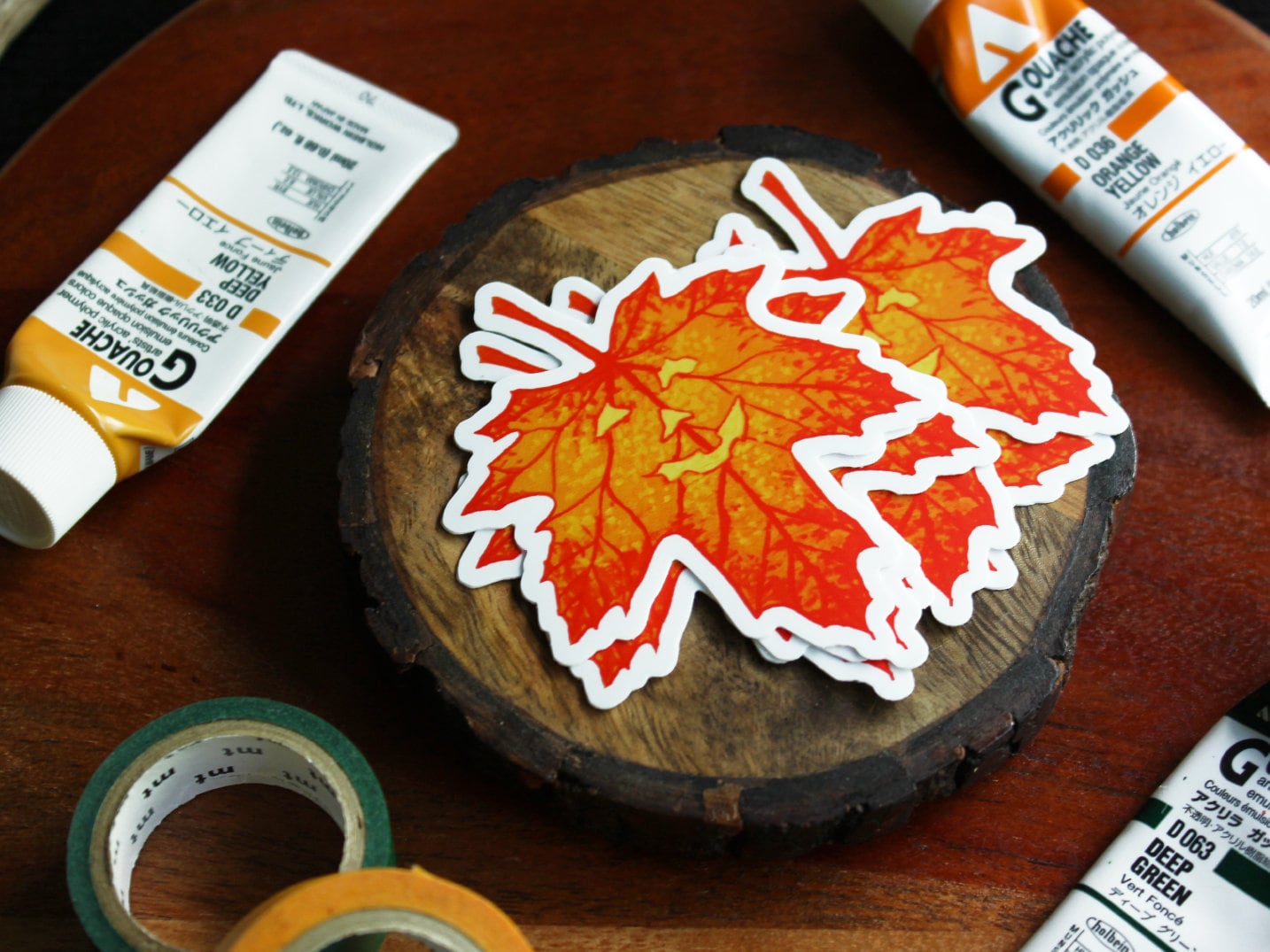 Happy Maple Leaf Waterproof Vinyl Sticker, Halloween Jack-o-lantern ...