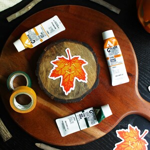 Happy Maple Leaf Waterproof Vinyl Sticker, Halloween Jack-o-lantern ...