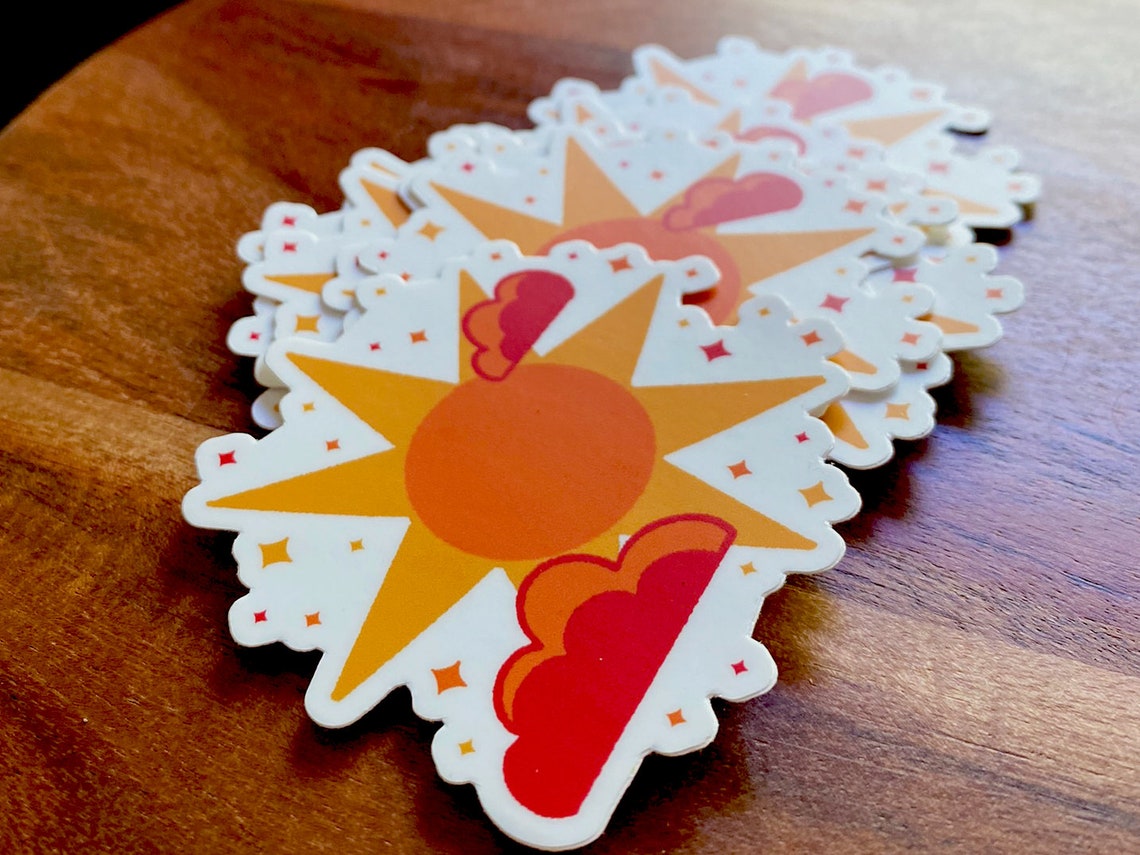 Sun & Stars Vinyl Sticker Waterproof Decal for Water Bottles - Etsy