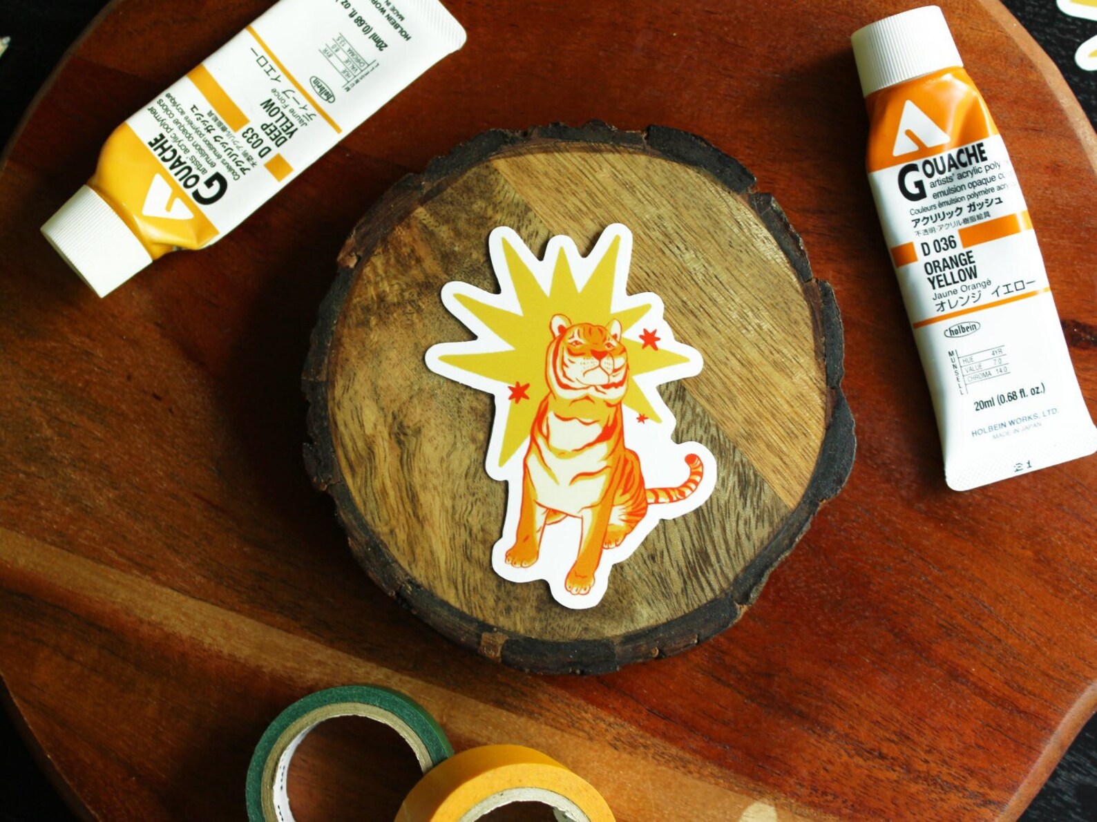 Big Chonk Waterproof Vinyl Tiger Sticker Painted Tiger Decal - Etsy