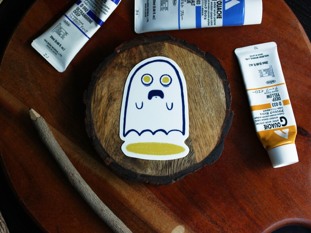 Scared Boo Ghost Vinyl Sticker, Funny Halloween Decal for Water Bottle ...