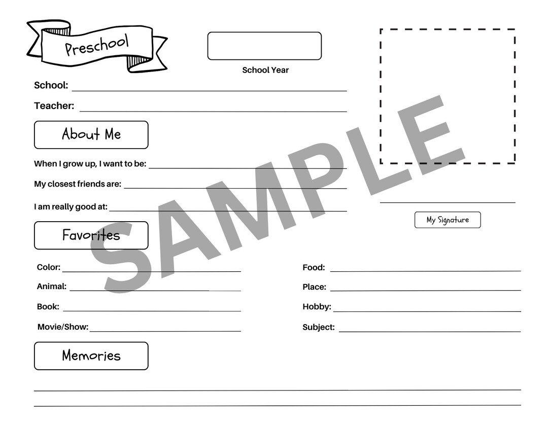 School Work Memory Box Cover Pages Preschool-12th Grade - Etsy