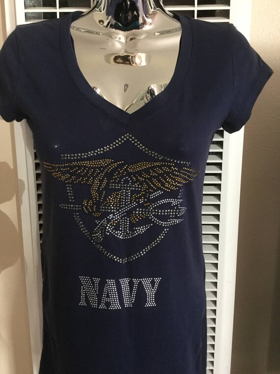 Navy T-shirt in Navy Blue Color or Tank Top Whith Design in | Etsy