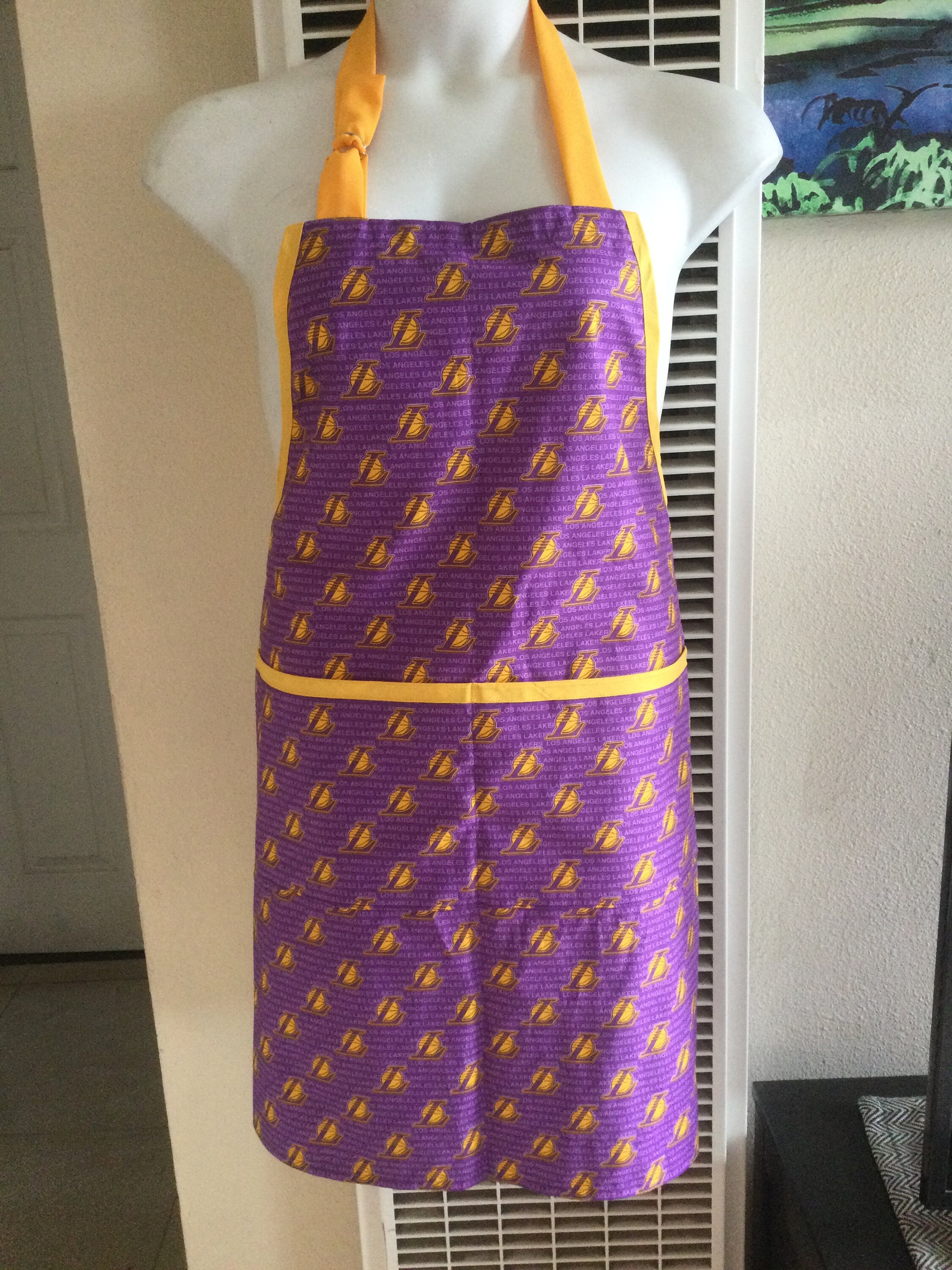 Los Angeles LAKERS Basketball Team Aprons SET for Him and for Her. Very ...