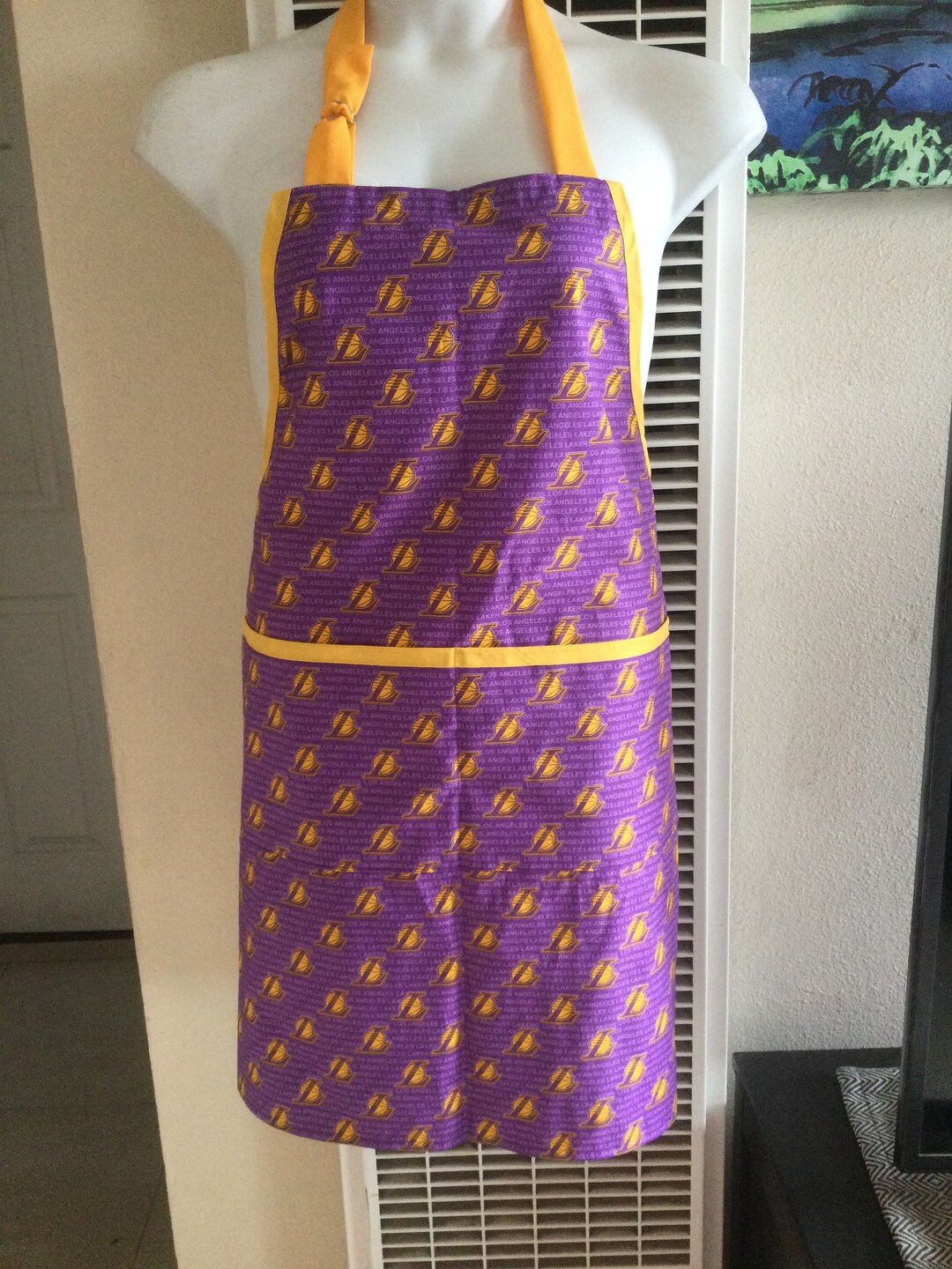 Los Angeles LAKERS Basketball Team Aprons SET for Him and for Her. Very ...