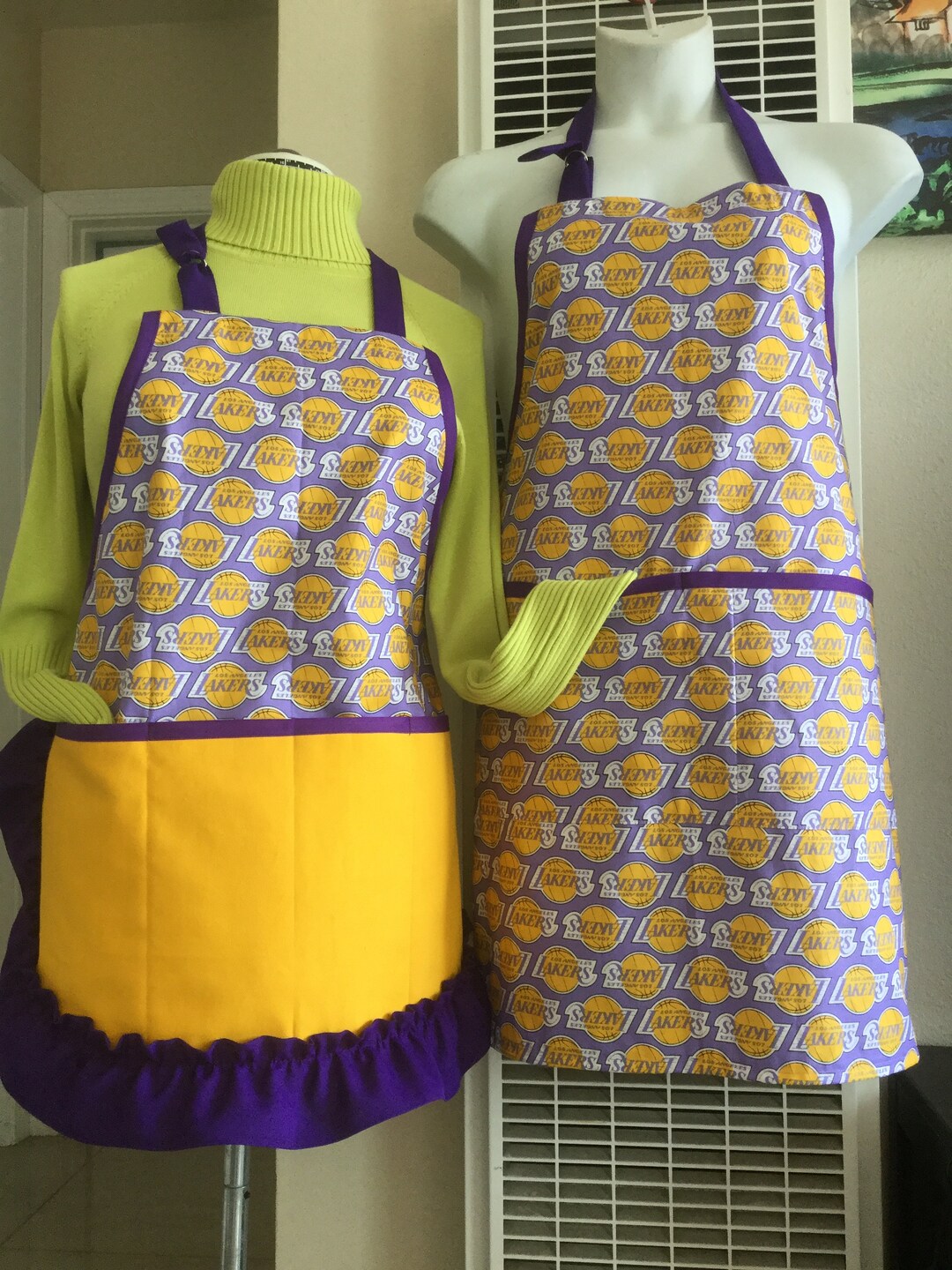 Los Angeles LAKERS Basketball Team Aprons SET for Him and for Her. Very ...