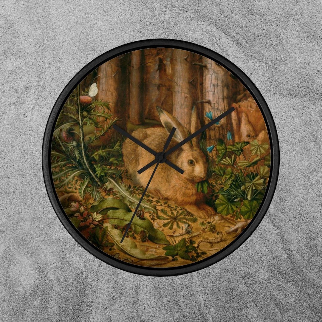 10" Silent Wall Clock - Hare Painting by Hans Hoffmann - Farmhouse ...