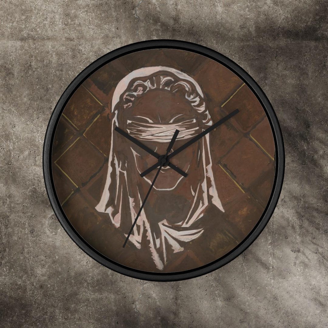 10" Silent Wall Clock - Justitia Blindfolded Lady Justice Legal Office ...