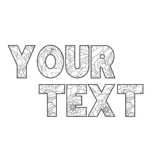 Name Coloring Page Editable - Etsy