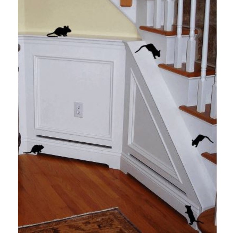 18 Black Vinyl Mice Cut Outs Halloween Decor Mouse - Etsy