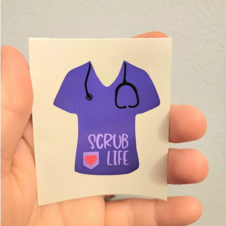 Scrub Life Decal Scrubs Sticker Scrub Life Nurse Life - Etsy