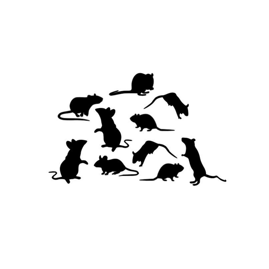 18 Black Cardstock Mice Cut Outs, Halloween Decor, Mouse Decorations ...