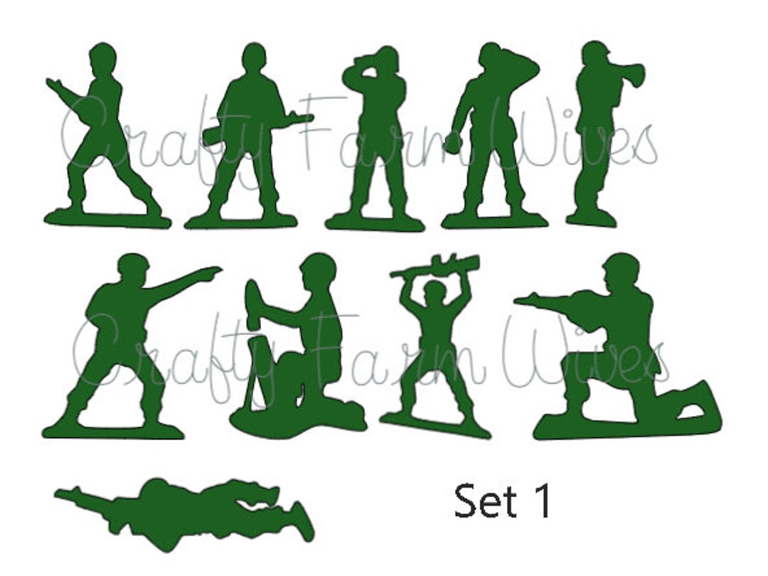 Toy Army Men Wall Decals – Set of Vinyl Soldier Stickers for Boys Room ...