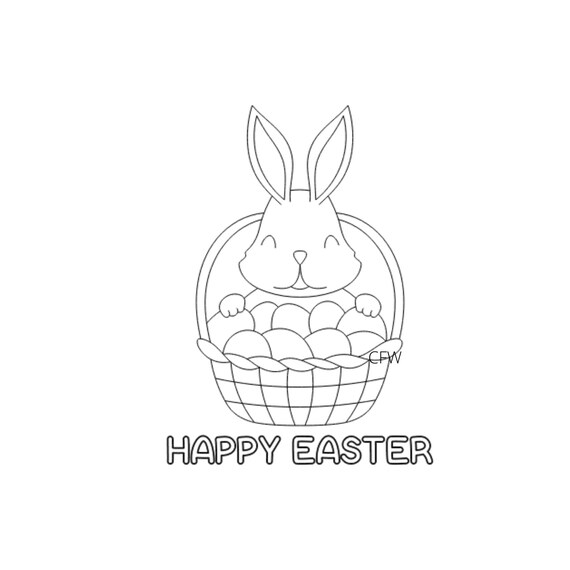 Easter Coloring Page Easter Coloring SVG Easter Coloring | Etsy