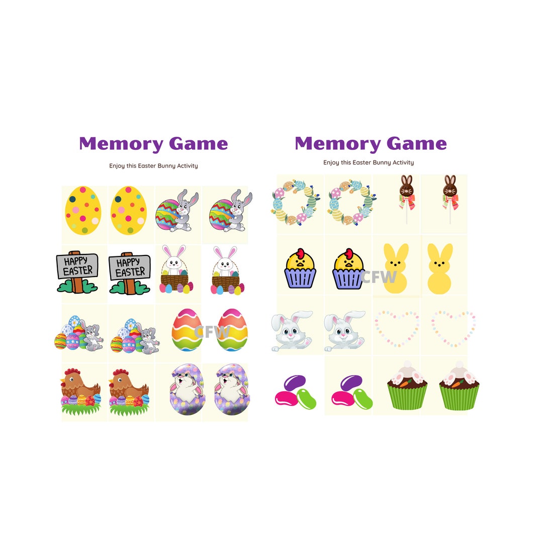 Easter Memory Game, Easter Activity Pages, Easter Svg, Easter Coloring ...