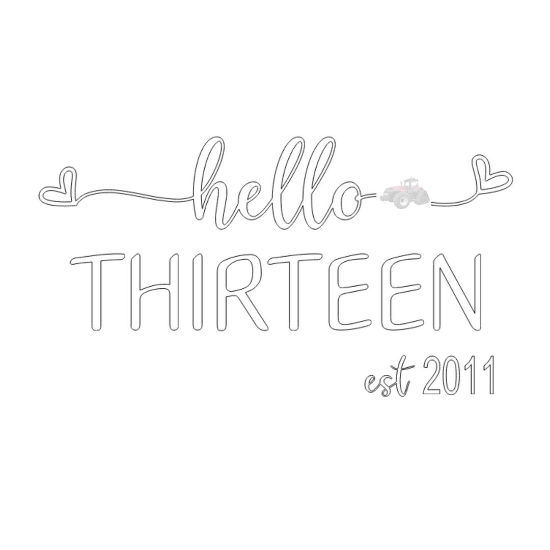 Hello Digital Download, Hello Thirteen, Hello SVG, Hello PNG, 13 Svg ...
