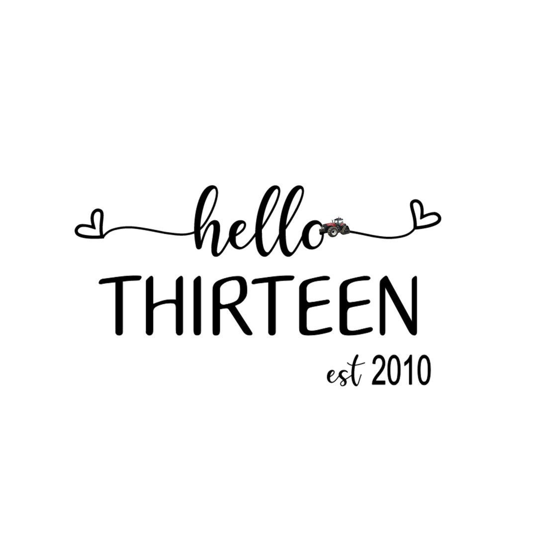 Hello Digital Download, Est 2010, Hello Thirteen, Hello SVG, Hello PNG ...